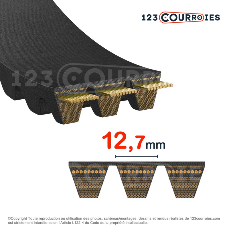 Courroie multibrins crantée 4-XPA2240 | 123 Courroies